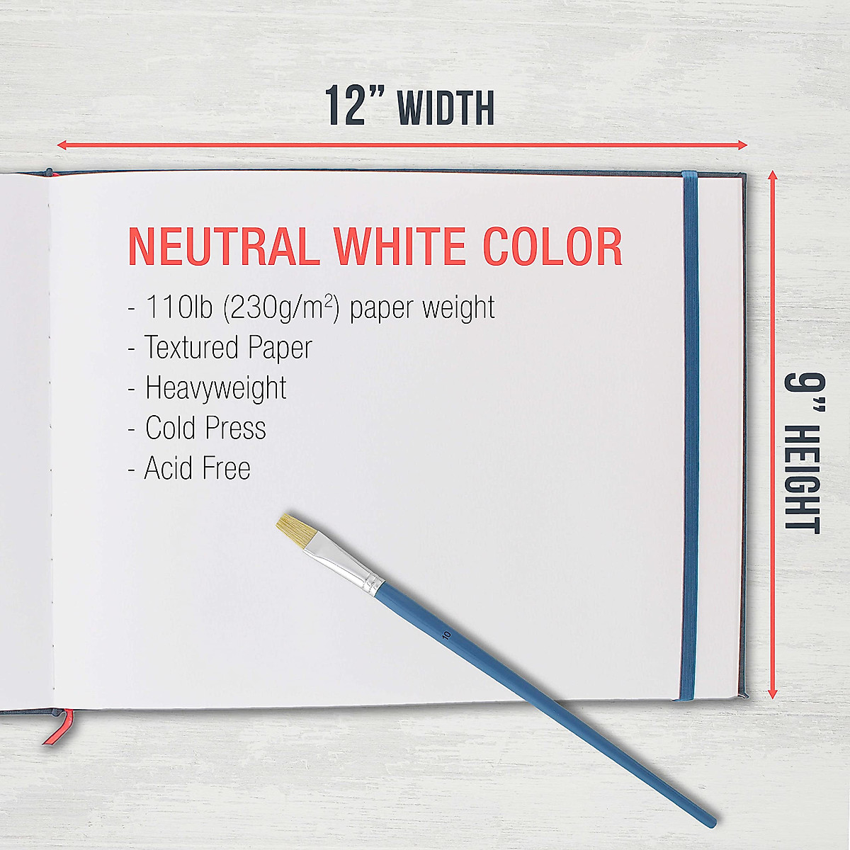 U.S. Art Supply 9" x 12" Watercolor Book, 2 Pack, 76 Sheets, 110 lb (230 gsm) - Linen-Bound Hardcover Artists Paper Pads - Acid-Free, Cold-Pressed, Brush Painting & Drawing Sketchbook Mixed Media