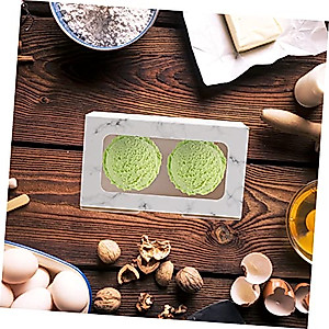 Abaodam 10pcs Box Cake Box Cupcake Carrying Case Cupcake Takeout Container Cupcake Container Bakery Cupcake Holder Cookie Carrier with Lid Cake Containers Paper White Suitcase Egg Tart