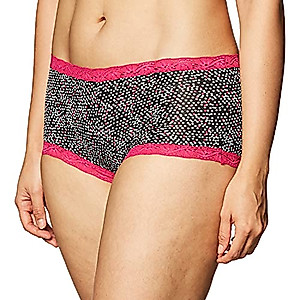 Maidenform womens Dream Cotton With Lace Boy Shorts Panties, Strawberry Dot Print/Wildstrawbe, XX-Large US