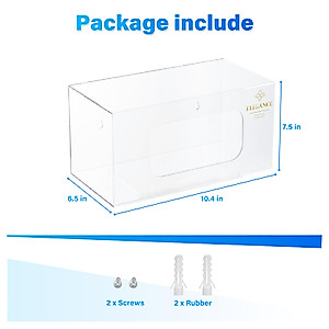 ELEGANCE Trash Bag Holder Dispenser,Clear Acrylic Wall Mounted Garbage Bag Dispenser for Kitchen Cabinets and Under Sink Storage