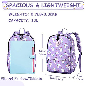 VASCHY Toddler Backpack for Girls, Cute Lightweight Water Resistant Preschool Backpack for Kindergarten Little Girls Bookbag Unicorn