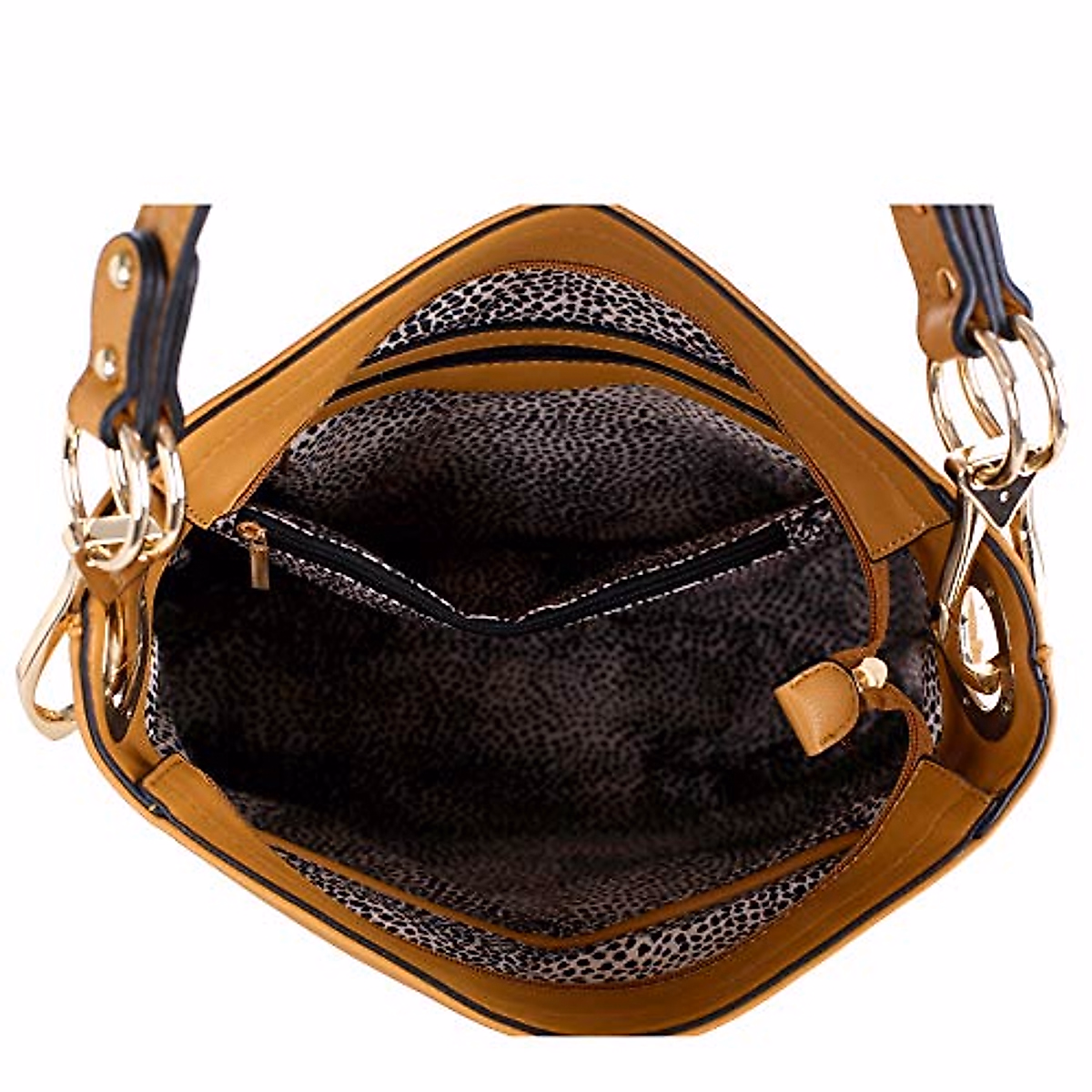 Side Ring Large Snap Hook Hardware Single Strap Soft Vegan Leather Medium Hobo Bag (Large - Black)