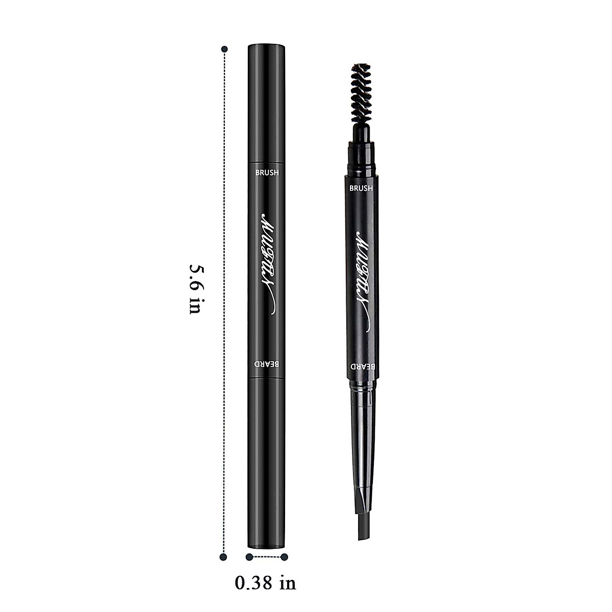 Beard Pencil Filler for Men - Water Resistance, Sweat Proof, Long Lasting & Natural Finish barber Pencil, Mustache Repair Shape, Two more Pencil Replacement Tip (black)