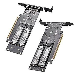JEYI Quad NVMe PCIe 4.0 Expansion Card, Supports 4 NVMe M.2 SSD 2280 up to 8TB, Raid Bandwidth 256Gbps, Required Bifurcation