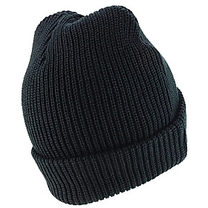 Armycrew 100% Acrylic Oversized XXL Thick GI Watch Cap Ribbed Knit Beanie Hat - Black - 2XL