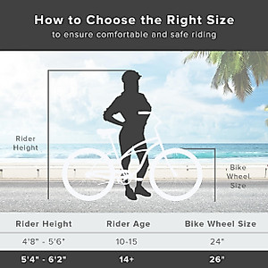 Firmstrong Urban Women's Beach Cruiser Bike, Single Speed Bicycle, 26 Inch Wheels, Aluminum, White