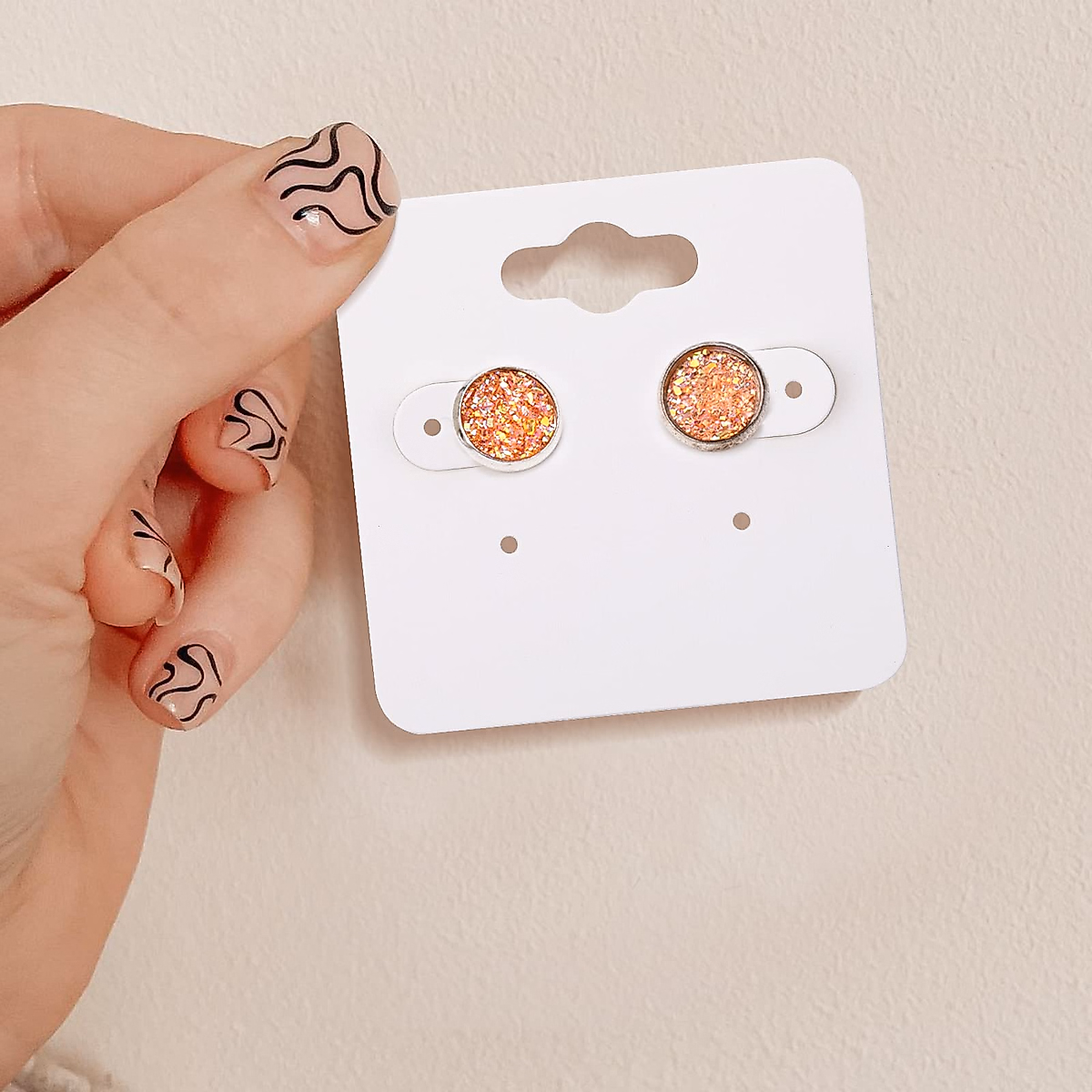 jijAcraft 100Pcs Earring Cards - 2" Kraft Earring Display Cards for Selling - Blank Paper Cards with 6 Holes for Earring Display Holder - Hanging Display Cards for Earring, Jewelry DIY Crafts(2"x 2"）