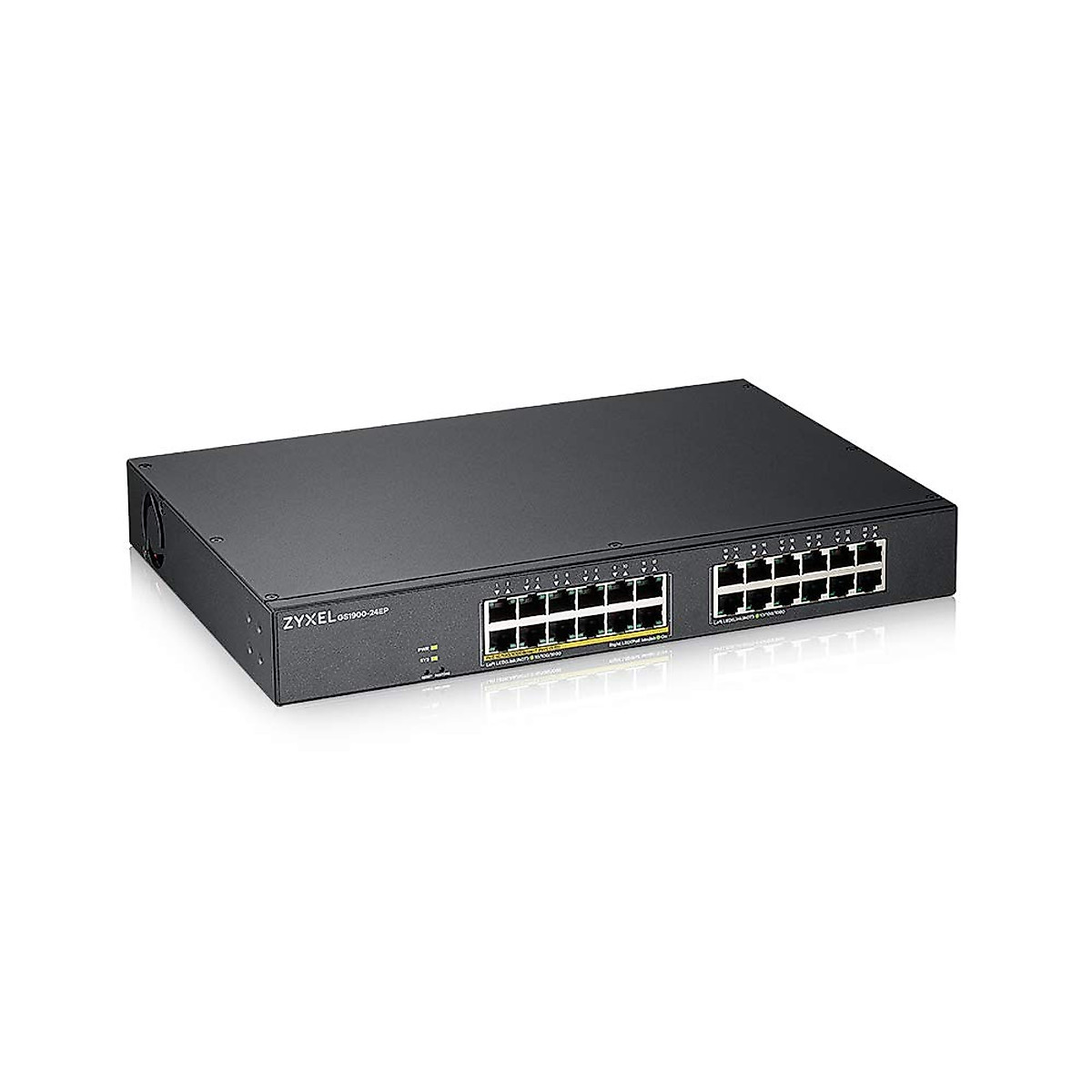 ZYXEL 24 Port PoE Switch Gigabit Ethernet Smart (GS1900-24EP) - Managed, with 12x PoE+ @ 130W, Rackmount, Limited Lifetime Protection