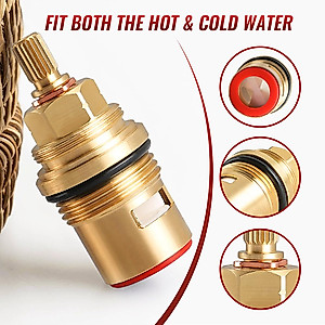 Replacement Ceramic Cartridge Fit for Grohe 45888000, Bathroom Sink Faucet Cartridge Replacement Parts 3/4-Inch Use for Wall Mount Valves and Roman Tubs (45888000 Hot)