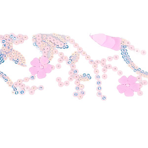 Wene Tulle Roll, Spool Tulle Fabric Shiny Flexible Embroidered Sequins Flowers for DIY Clothing for Handicraft Decoration(Deep Pink)