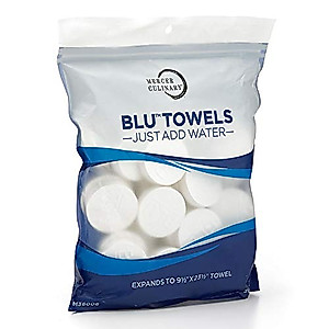 Mercer Culinary BLU Medium-Duty Compressed Foodservice Towel-50/Pack, 9-1/2 x 23-1/2, 50 Pack