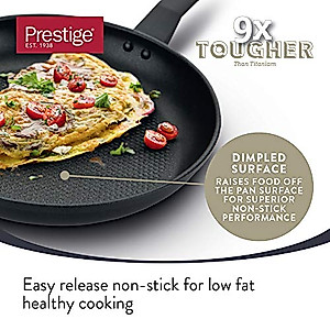 PRESTIGE 9 x Tougher Frying Pan Set Non Stick - Induction Frying Pan Set of 2, 21/29cm with Scratch Resistant Non Stick, Stay Cool Easy Grip Handles, Oven & Dishwasher Safe Cookware