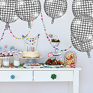 5 Pieces 22 Inches 4D Disco Ball Balloons Large Laser Foil Balloon Metallic Mirror Balloon for Disco Dance Party Birthday Party Wedding Ceremony (Basic Style)