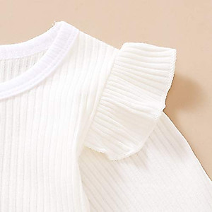 18 Months Girl Clothes Toddler Baby Girl Outfit Fall Winter Long Sleeve Ruffle Shirt Cotton Pant Set 2 Pieces Outfits 18-24 Months Girl Clothing