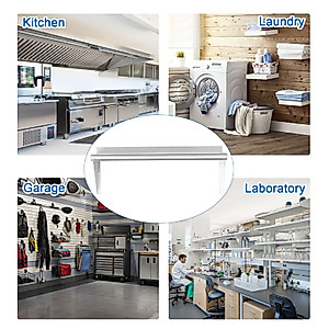 HARDURA Stainless Steel Shelf 12" x 48", 250lb Commercial Shelves Wall Mount Metal Shelving with Backsplash and Brackets for Kitchen, Restaurant, Laundry Room and Home