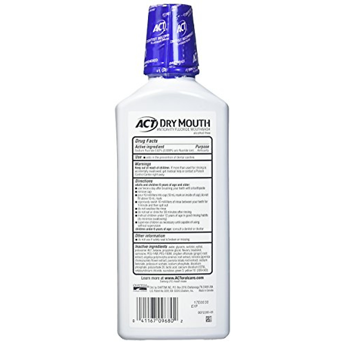 ACT Dry Mouth Mouthwash, Mint, 18 Fl Oz (Pack of 3)