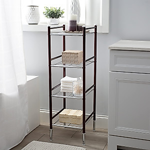 Organize It All 3 Tier Over the Toilet Bathroom Storage Space Saver, Chrome and Bronze
