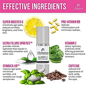 Vibriance Super C Serum for Mature Skin, All-In-One Formula Hydrates, Firms, Lifts, Targets Age Spots, Wrinkles, and Smooths Skin, 1 fl oz (30 ml), Pack of 1