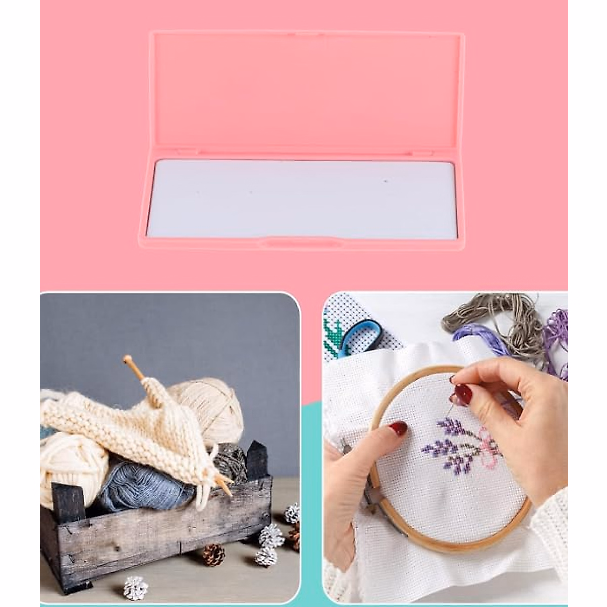 Magnetic Needle Storage Case, Rectangle Magnetic Needle Keeper Cross Stitch Sewing Knitting Pin Holder Case Organizer Container Tool