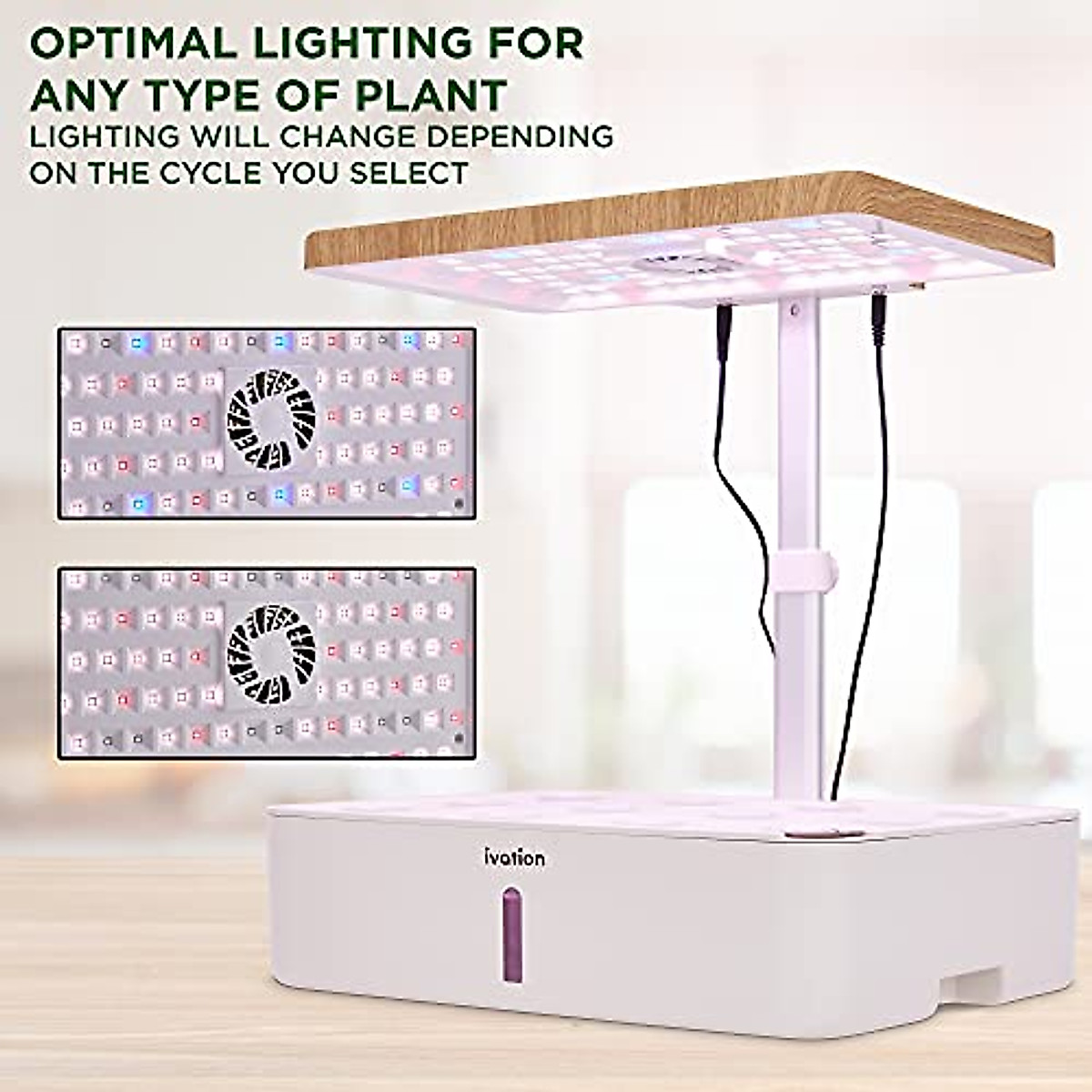 Ivation 12-Pod Indoor Hydroponics Growing System Kit with LED Grow Light, Herb Garden Planter for Herbs, Vegetables, Plants Flowers and Fruit
