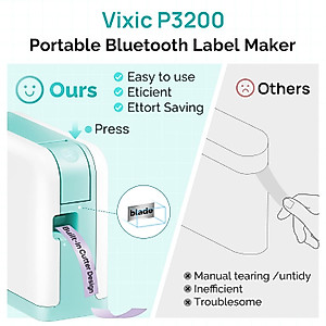 Vixic Label Makers - Label Maker Machine with Tape P3200 Portable Bluetooth Handheld Label Printer for Labeling Home Office Organization Included Multiple Templates for Phone Pad USB Rechargeable