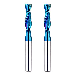 BITITZ 2-Piece Up Cut Carbide Spiral Router Bit 1/4inch Shank 1/4inch Cutting Diameter for CNC Router Machine Woodwork Engraving Carving