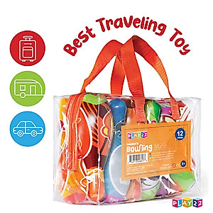 Play22 Kids Bowling Set with Carrying Bag - Colorful 12 Piece Toy Bowling Set - Sturdy Soft Foam Set - Includes 10 Pins and 2 Balls – Childrens Bowling Set & Toddler Bowling Set - Original