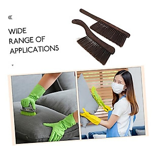 KOMBIUDA 2pcs Bed Brush Broom Car Brush Furniture Brush Keyboard Brush Cleaning Scrub Brush Whisk Broom Window Cleaning Brush Small Broom Wooden Cleaning Brush Car Cleaning Brown