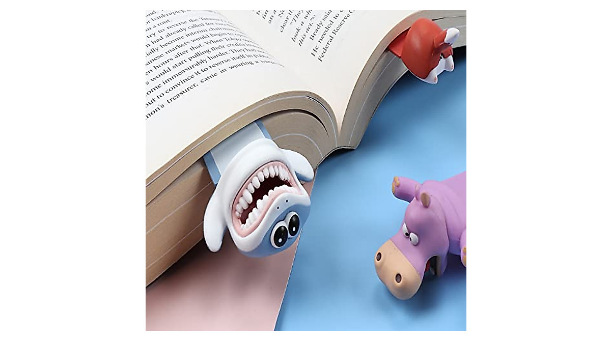 Fun 3D Animal Bookmarks for Kids: Hippo, Shark, Kitten Set