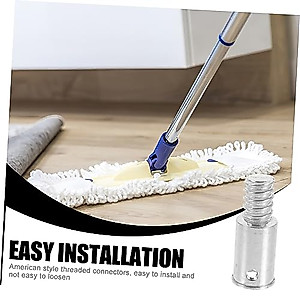 YARNOW 2pcs Tip for Extension Pole Extension Pole Adapter Threaded Tip Replacement Connector Handle Tips for Wood Poles Broom Telescopic Rod mop Head Stainless Steel American Style Metal