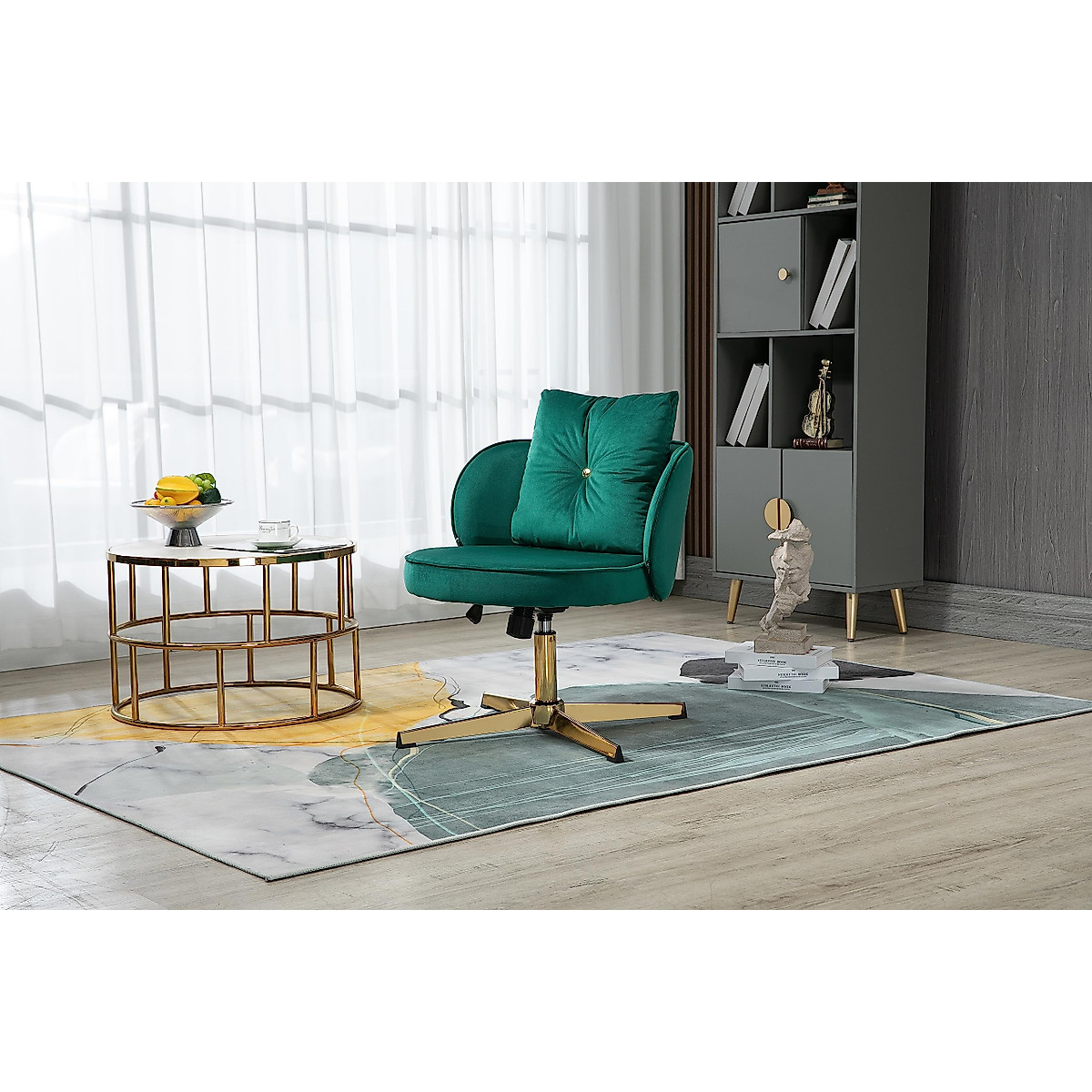 COOLMORE Home Office Desk Chair, Vanity Chair, Modern Adjustable Home Computer Executive Chair Swivel Task Chair for Small Space, Living Room, Make-up, Studying