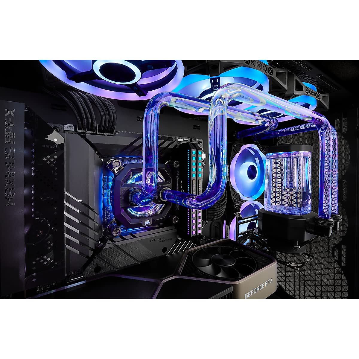 Corsair Hydro X Series iCUE XH305i RGB PRO Custom Cooling Kit (Hardline CPU Cooling Loop, CPU Water Block, D5 Pump/Reservoir Combo, Radiator, 3x RGB Fans, iCUE Software Control) Black