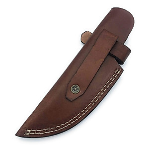 7" long custom handmade leather sheath for 4" cutting blade knife