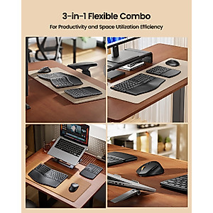 ProtoArc Ergonomic Keyboard Mouse, EKM04 2.4GHz Wireless Ergo Keyboard Mouse Combo, Separate Numeric Keypad, Split Design, Wrist Rest, Rechargeable, for Desktop, PC, Laptop, Windows