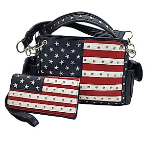 USA Flag Handbags Thin Blue Line Purses Thin Red Line Handbags (USA-Thin-Blue-Line-Purse&Wallet)