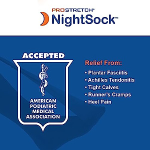 ProStretch NightSock for Plantar Fasciitis and Achilles Tendonitis, Alternative to Night Splint, Includes Exclusive Toe Support for Comfort, OSFM