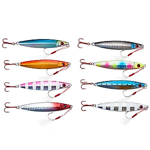orurudo 8pcs 0.70 oz (20gram) Jig Saltwater Fishing Lure Metal jigs Long Cast Jigging qb100137a00n0