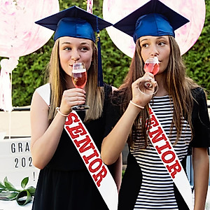 SKJIAYEE Class of 2025 Senior Sash, White Satin Finally Graduated Sash with Red Printing Letters Cheerleader Senior Sash for Class of 2025 Graduation Party Celebrations Supplies(White+Red)