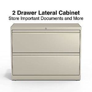 Staples 870391 Commercial 2-Drawer Lateral File Cabinets 36-Inch Wide Putty