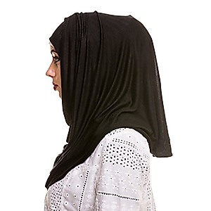 Kashkha Women's Ready To Wear Instant Hijab Scarf , Black, 22inches Width*77inches Length /(55cm*200cm)