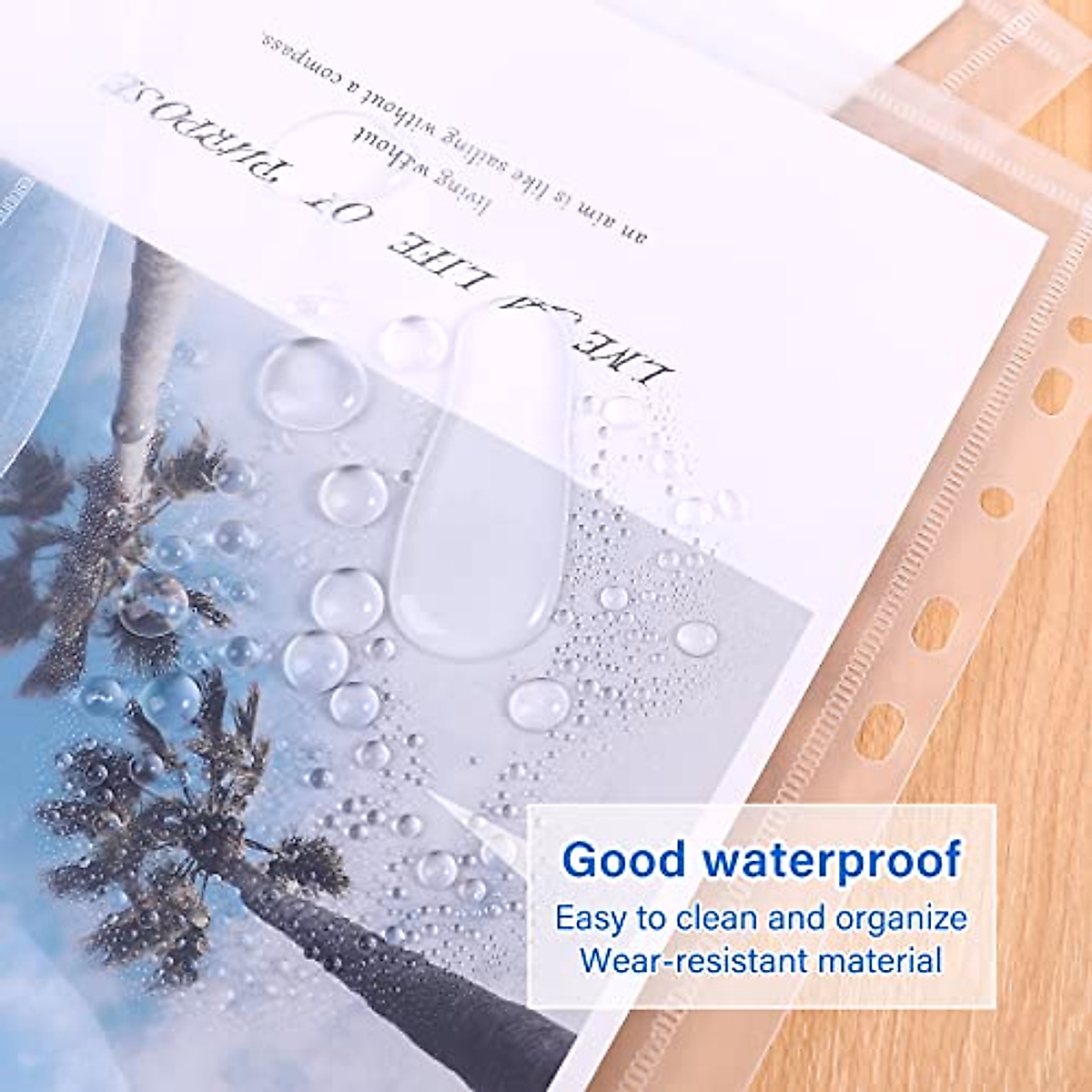 Vobou 12 Pack Plastic Envelopes Clear Binder Pocket 11 Holes Expandable Binder Folders for 2/3/4 Ring Document Pouch, Snap Button and Lable Poly Envelopes for School, Home and Office