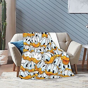 Funny Don.ald Duck Throw Blankets Fleece Blanket Super Soft Plush Throw Blanket 60"X50" Cozy Fuzzy Bed Blankets Microfiber Flannel Blankets for Couch, Bed, Sofa
