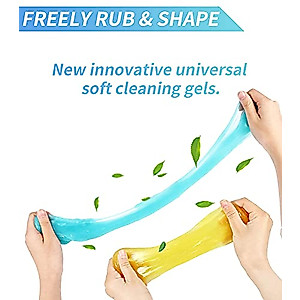 Adhjito Cleaning Gels with 6 Cleaning Kit, Car Interior Cleaner Putty for Keyboard Cleaner, PC Tablet Laptop Keyboard, Car Vents, Printers, Calculator（4 Pack）
