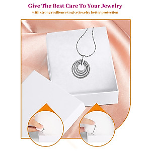 MESHA Cardboard Jewelry Gift Boxes for shipping, Glossy Small Gift boxes for Necklace Ring Bracelet Earring Cotton Filled Jewlery Box with Lids, White 3.5x3.5x1 Inch, 20 Pieces