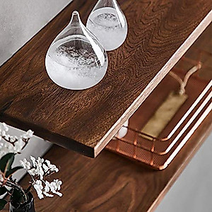 PIBM Stylish Simplicity Shelf Wall Mounted Floating Rack Shelves Iron Bracket Solid Wood Multifunction Living Room Study Simple,Thickness 2Cm,3 Sizes, Brown , 40x20x20cm