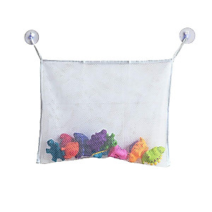 Bath Toy Organizer Mesh Bag Baby Bathtub Hanging Storage Bag Quick Drying Bathroom Shower Caddy Net Bag with Suction Cups for Kids & Toddlers (Size : 37x37cm)