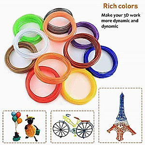 3D Pen Filament Refills 20Colors/320ft - PLA Filament 1.75mm Smooth Printing for Both 3D Printing Pen and 3D Printer - Each Color 16ft