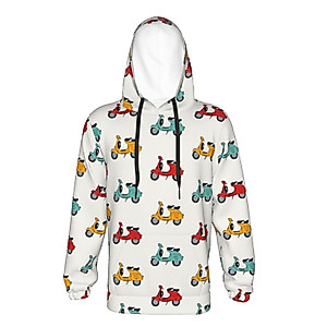 Retro Vespa Boy Hooded Sweatshirts 3d Print Pullove Hoodies For Teen Youth