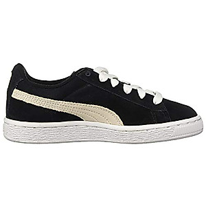 PUMA Suede Junior Sneaker (Little Kid/Big Kid) , Black/White, 7 M US Big Kid