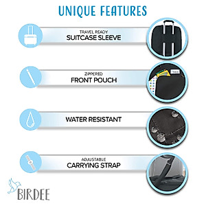 Birdee Durable Backless Booster Seat Travel Bag for Airplane Gate Check and Carrier for Travel - Fits GB Pockit and Most Lightweight Compact Folding Strollers